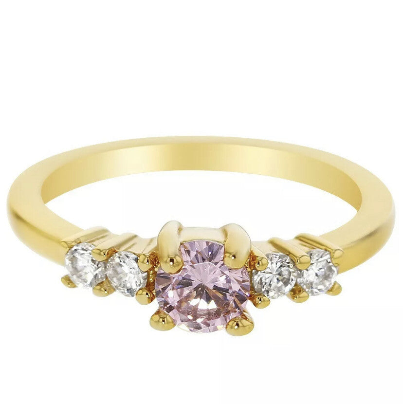 solitaire Pink CZ Ring – shopbottlesandbangles